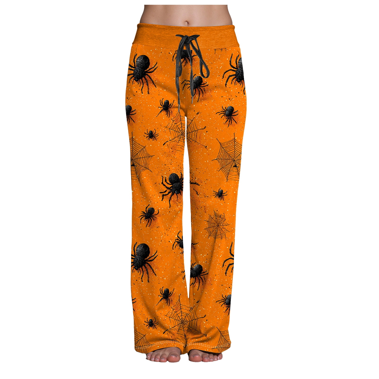 TTUHYWXI Halloween Spider Black Spiderweb Pattern Women's Pajama Pants ...