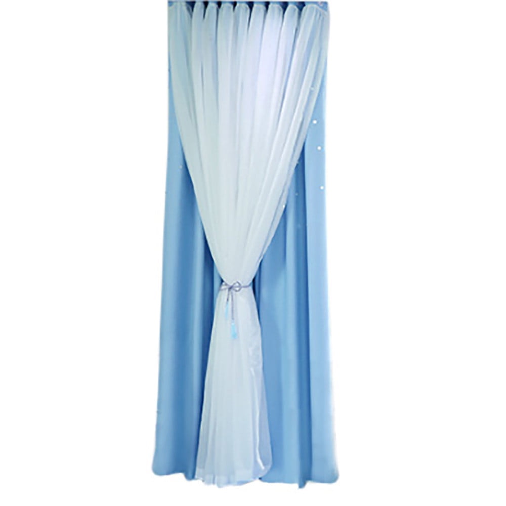 TTUHYWXI Kids Room Star Curtains Semi Sheer Voile Drapes Set of 2 ...