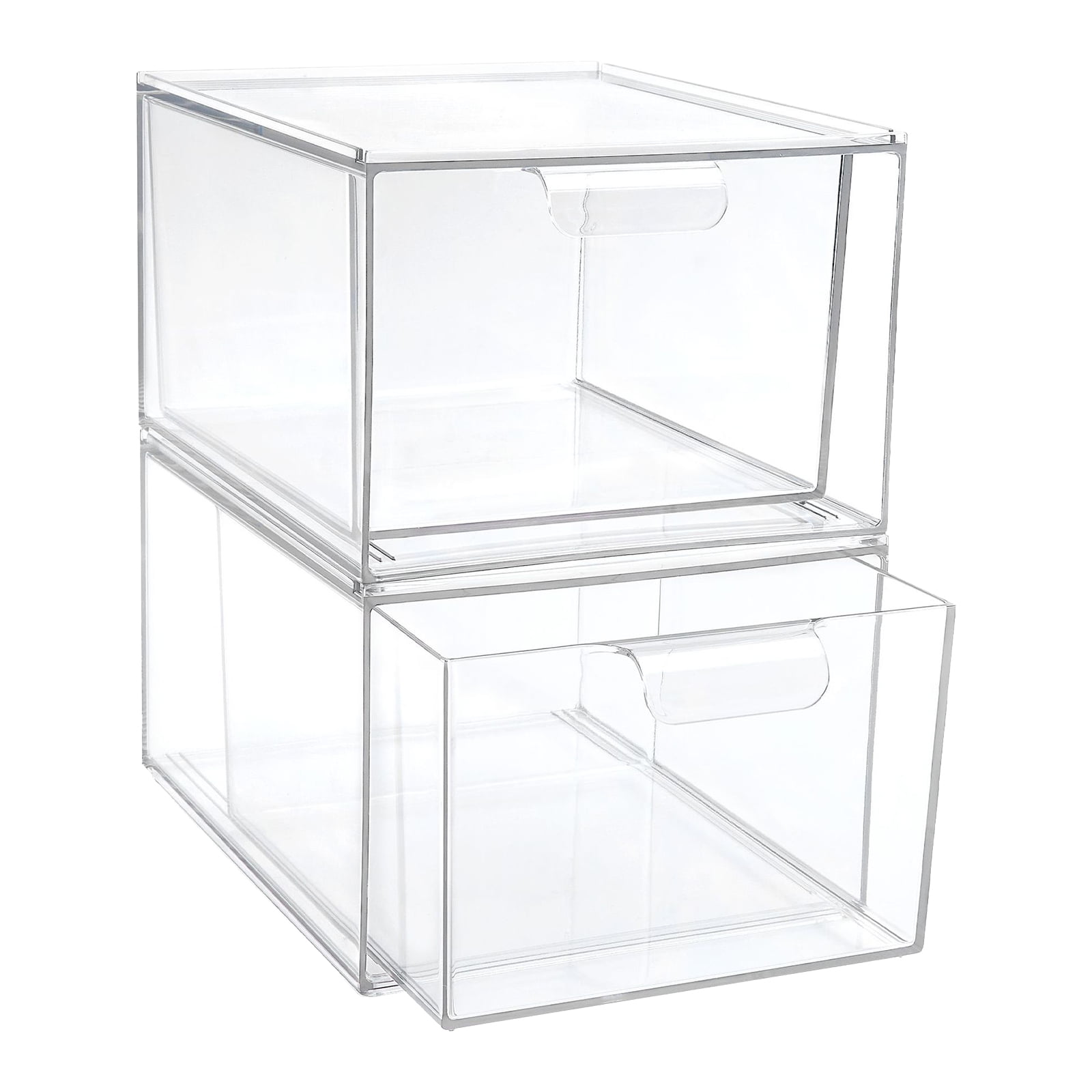 TTUHYWXI Large Stackable Kitchen Storage Drawers, Clear Foods Organizer ...