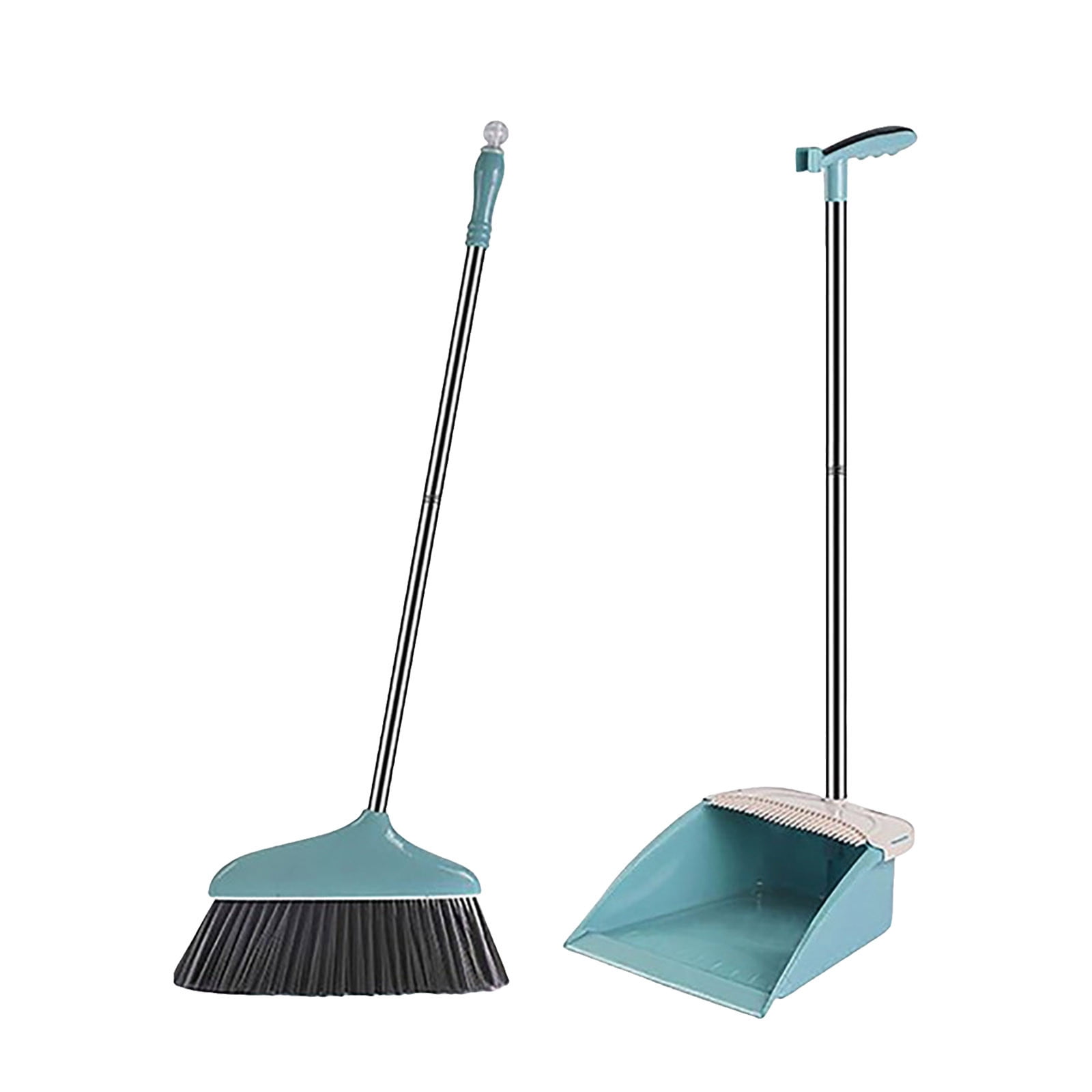 TTUHYWXI Long Handle Broom and Dustpan Set,Upright Dust Pan Combo for ...