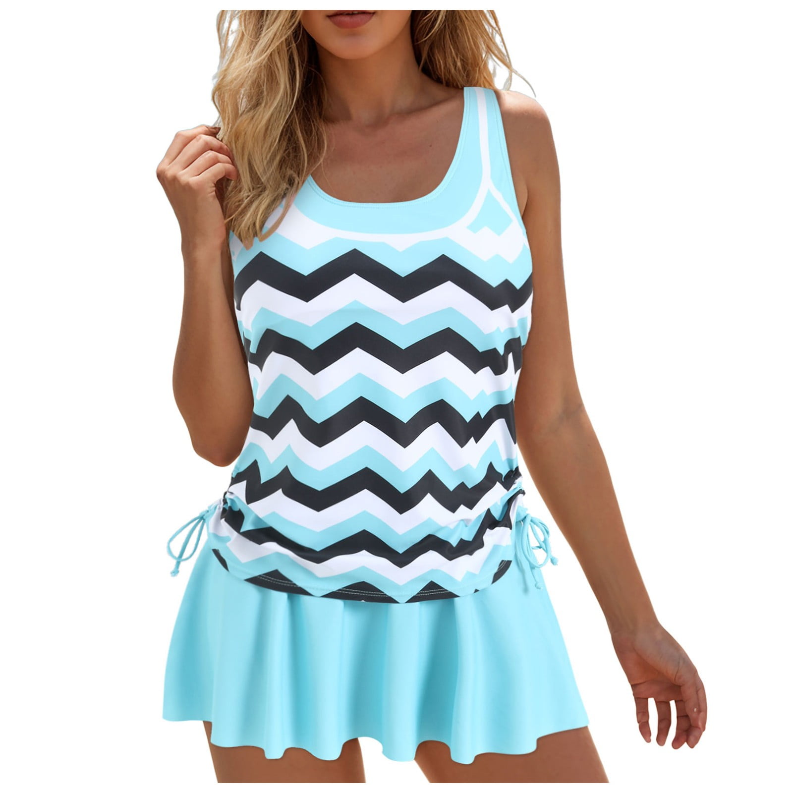 TTUHYWXI Modest Bathing Suits with Skirt Womens 2025 Tankini Swimsuits ...