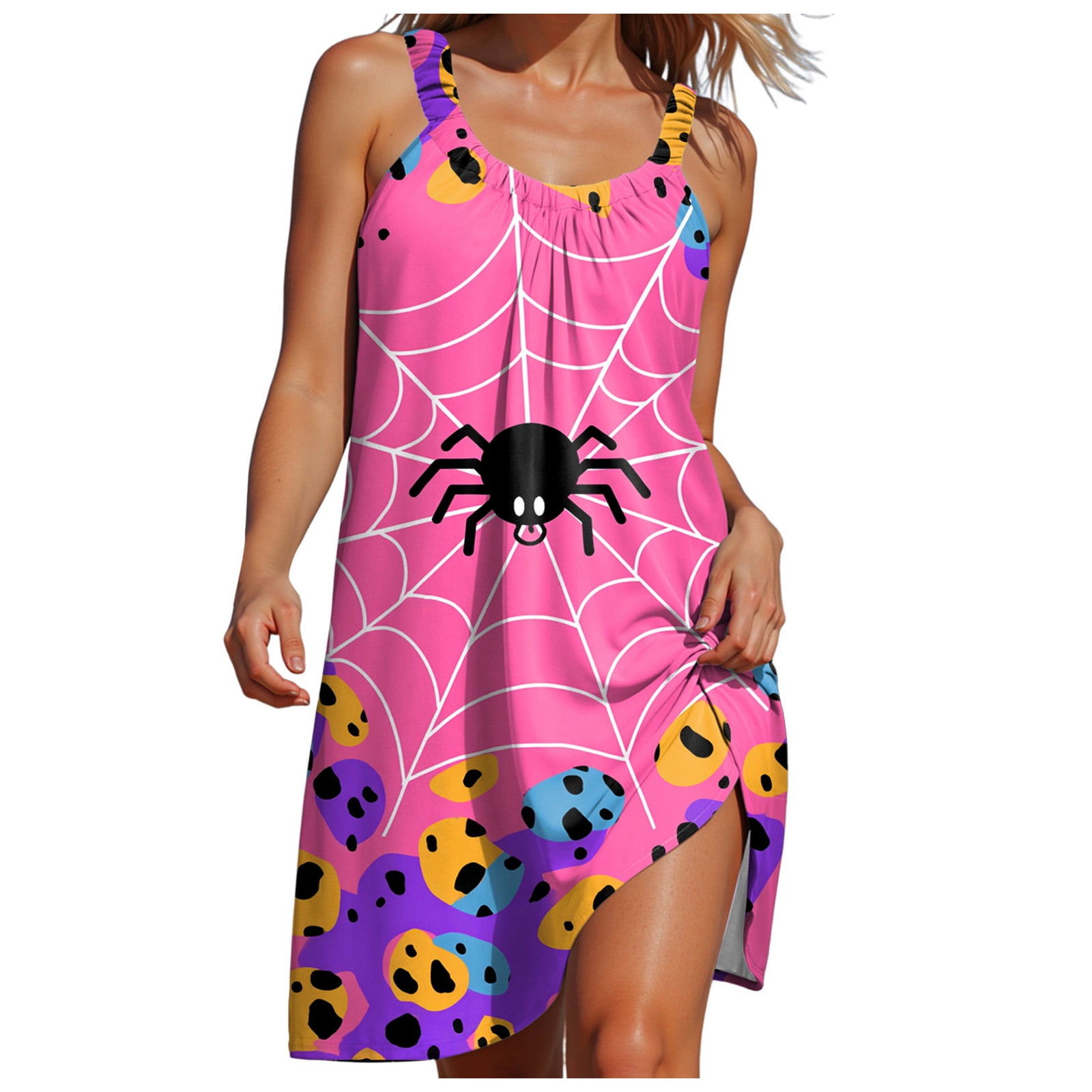 TTUHYWXI Plus Size Magic Witch Hat, Pumpkin, Ghost Dresses for Women ...