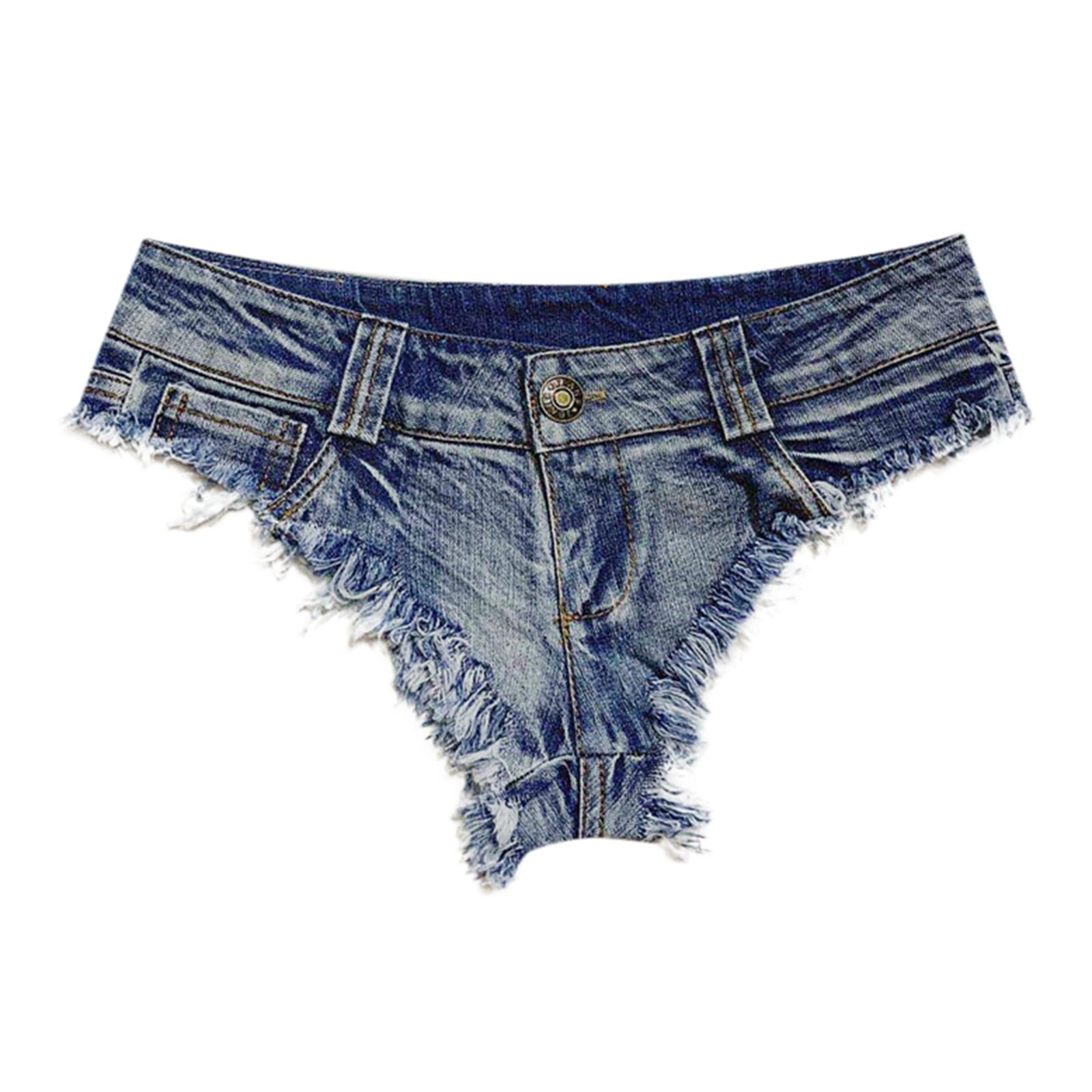 TTUHYWXI Sexy Women's Low Rise Stretch Mini Denim Shorts Hot Pants ...
