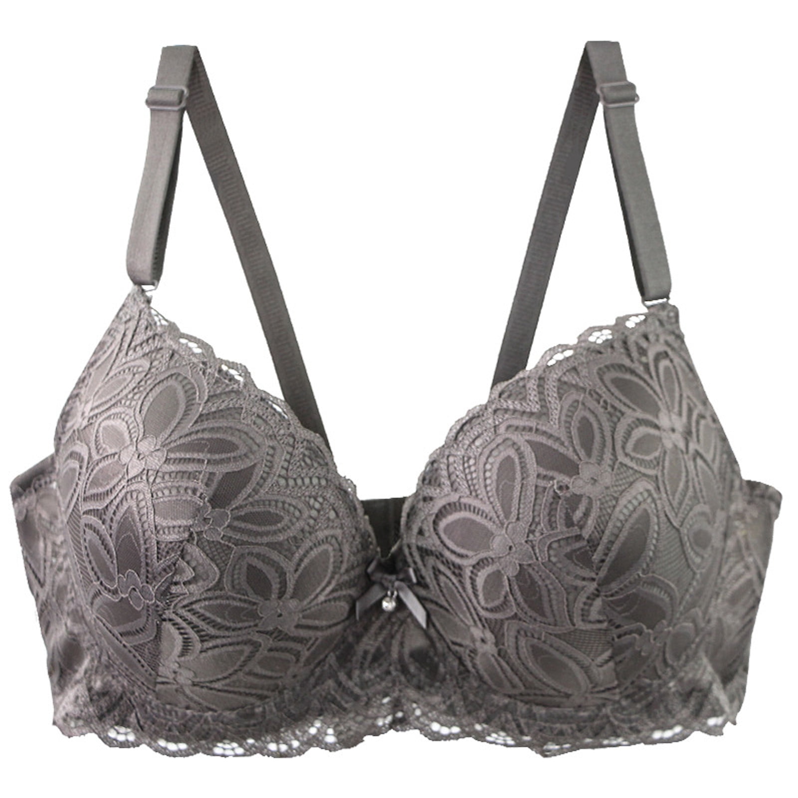 TTUHYWXI Women's Push up Bra Lightly Lined Demi Bra Underwire All Over ...