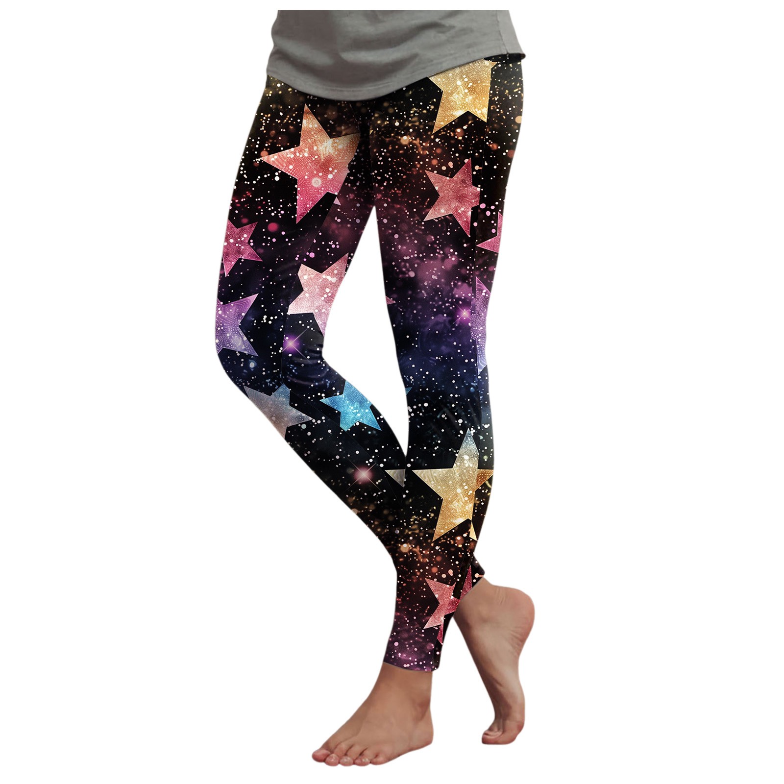 TTUHYWXI Workout Leggings for Women-3D Digital Printing Seamless Gym ...