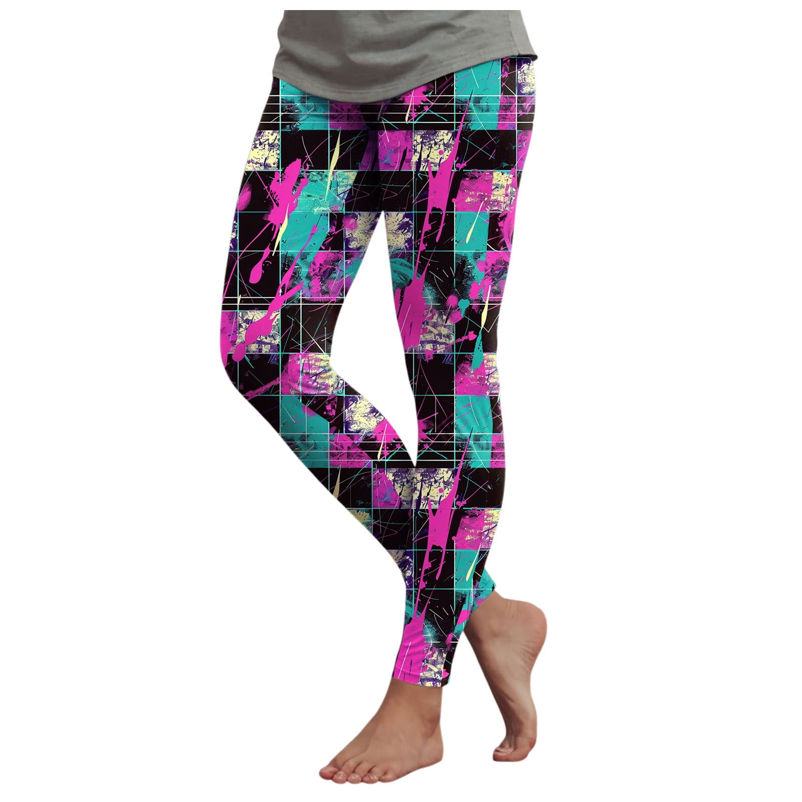 TTUHYWXI Workout Leggings for Women-3D Digital Printing Seamless Gym ...