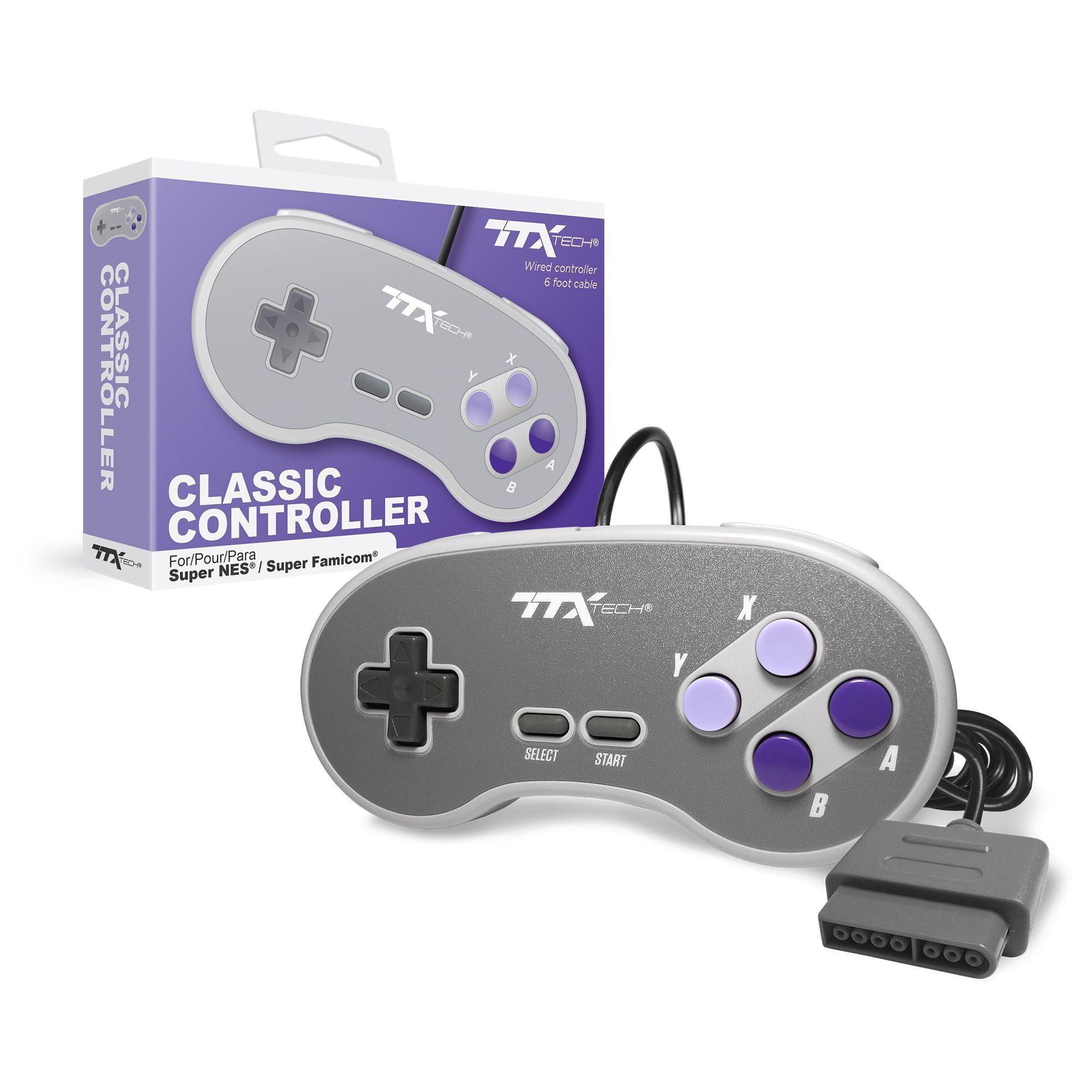 TTX Tech Nintendo SNES Classic Controller GamePad (SNES - Color Edition ...