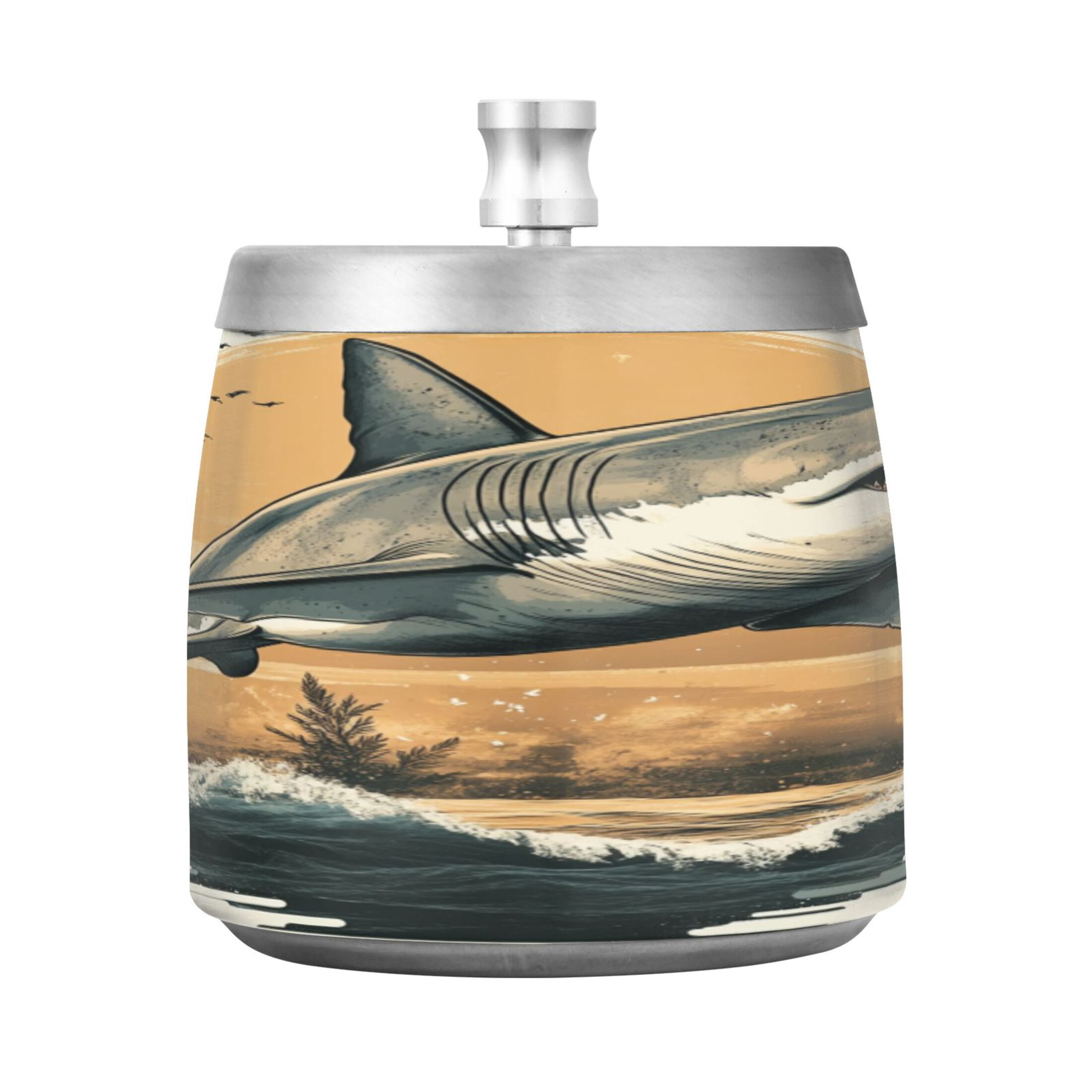 TTYDDZ Great White Shark on The Oceans Illustration Ashtray with ...