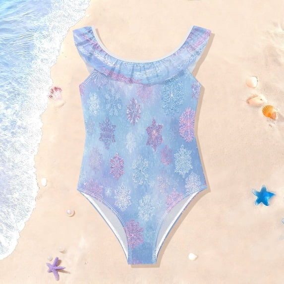 TTYFWHD Toddler Girls Ruffle One Piece Swimsuit, Stretchy Fabric for ...