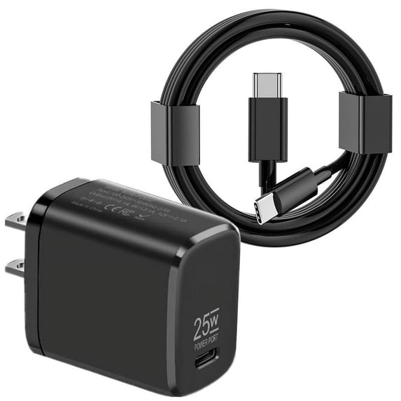 TTech 25W USB-C PD Fast Wall Charger Power Adapter Plug + USB-C to USB ...