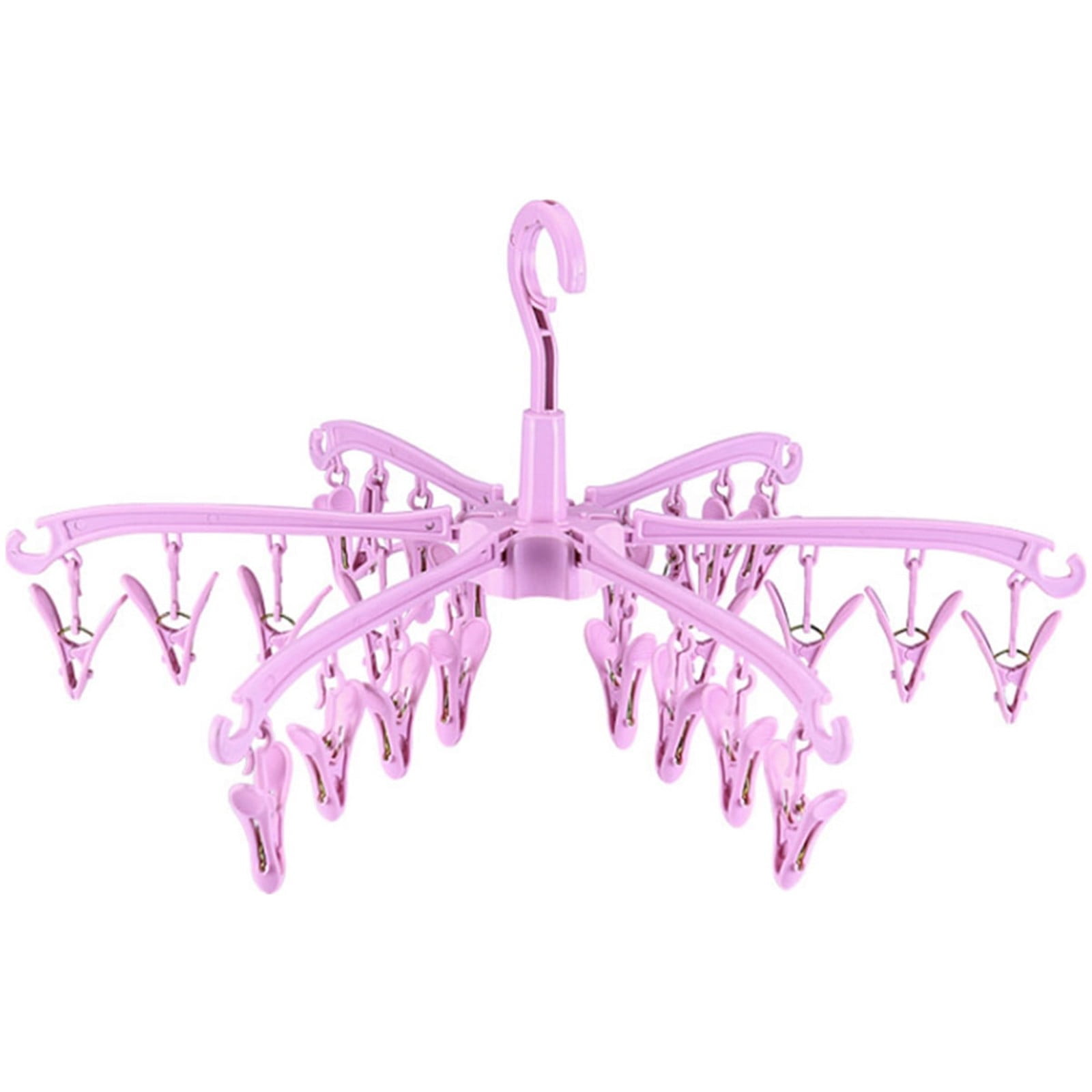 TTih Clothes Hangers,Plastic Hangers,Sock Drying Rack 24 Clips Plastic ...