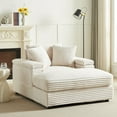 TUANLUO 44" Single Chaise Lounge Indoor, Oversized Corduroy Lounge ...