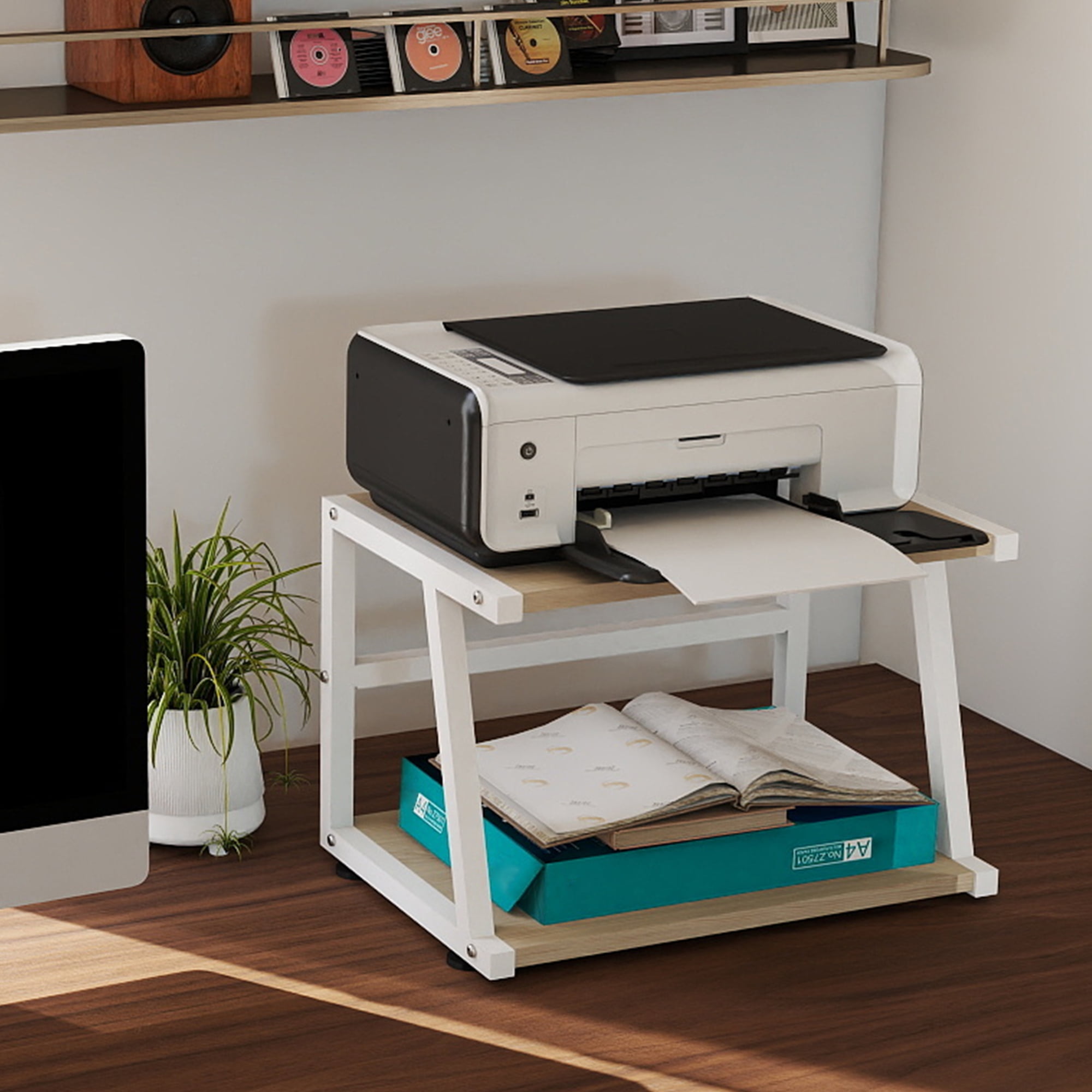 TUAREX 2-Tier Printer Stand for Desk with Storage, 17.3 x 11.8 Inch ...