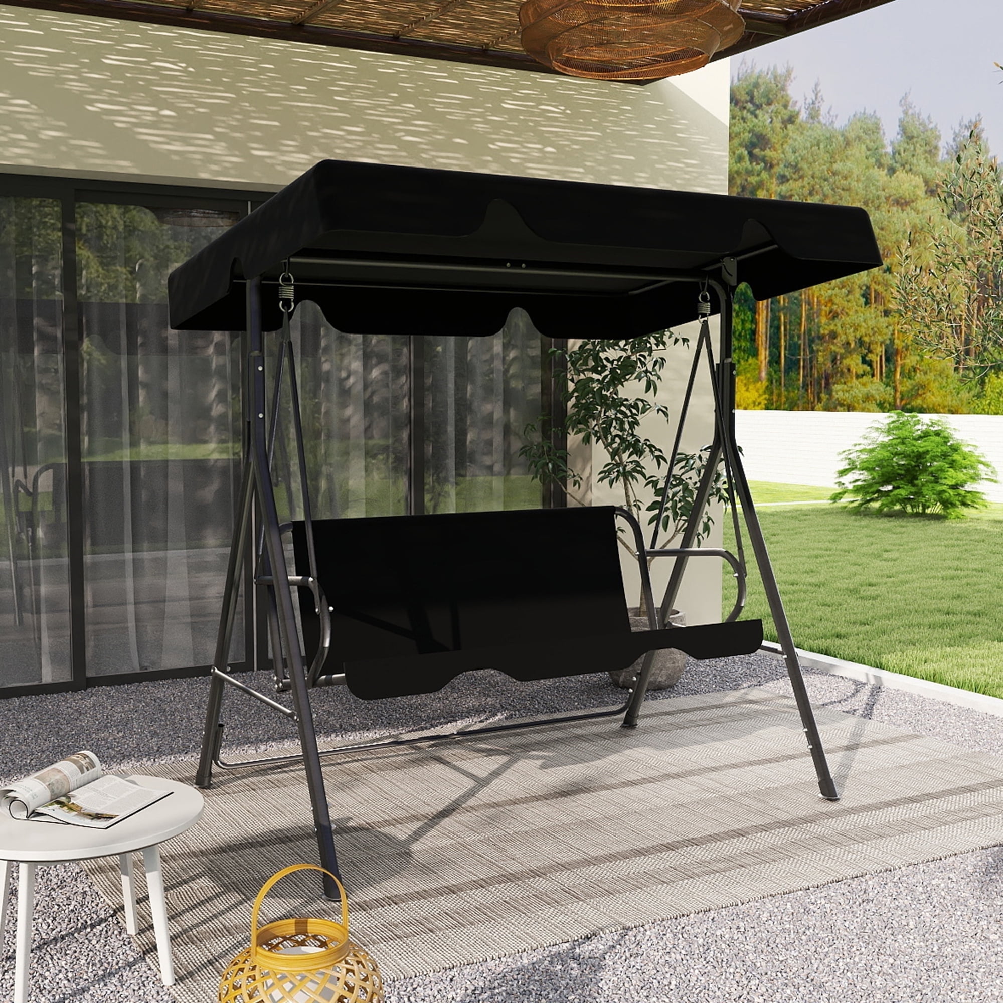 TUAREX Outdoor Porch Swing Chair, Patio Swing Chair Glider with Stand ...