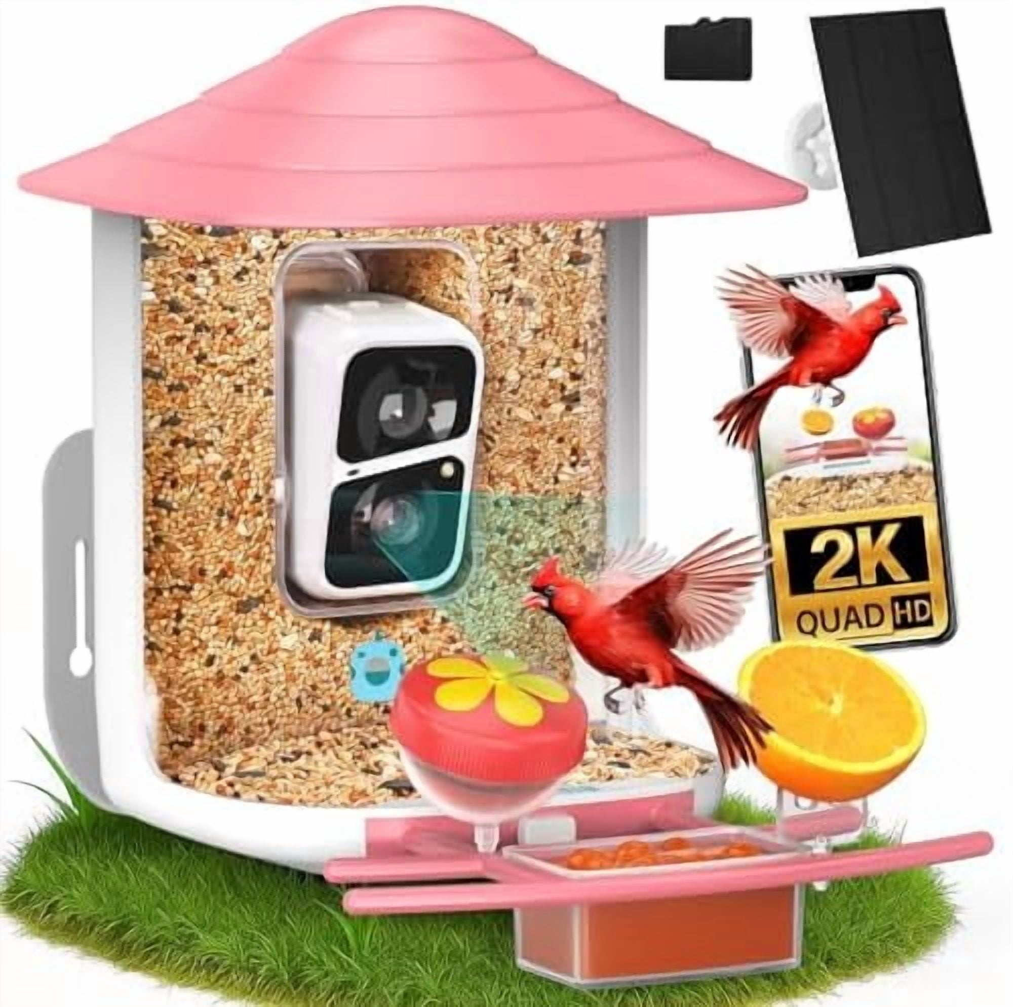 ® TUC Bird Feeder with Camera 2K HD, Solar Panel 32GB Card 4-in-1 Perch ...