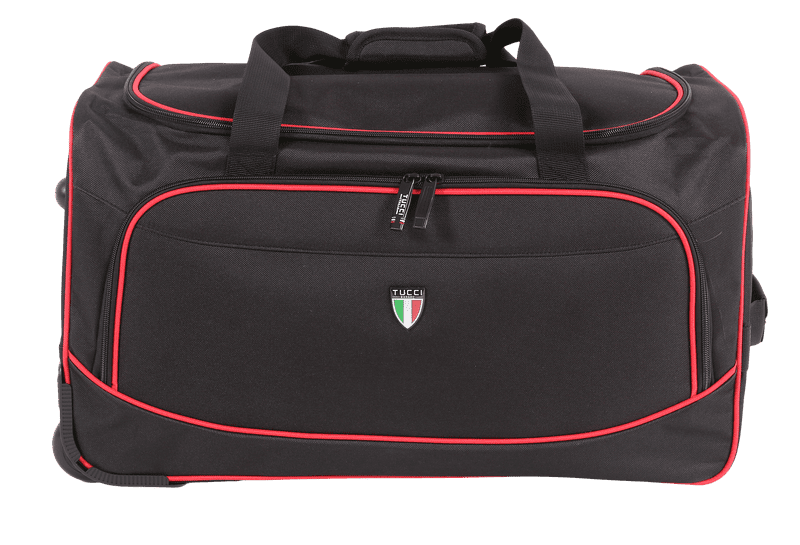 TUCCI Italy AMICO Softside Duffle Bag - Black Red - Walmart.com