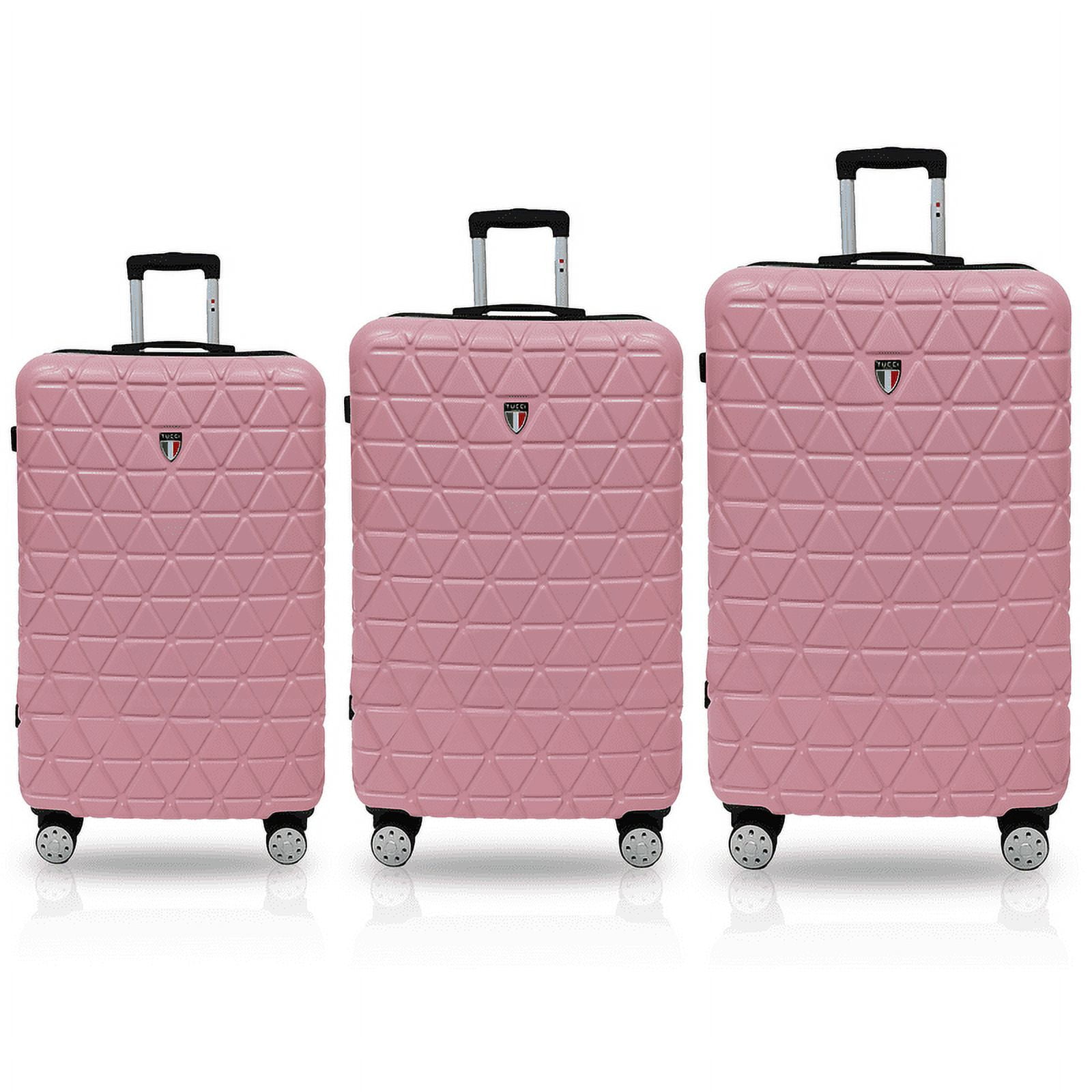 TUCCI Italy Tessere 3 Piece Fashion Spinner Wheel Luggage Suitcase Set ...