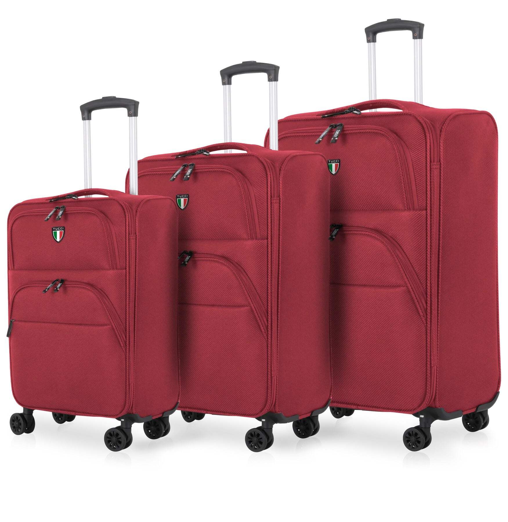 TUCCI Italy VOLO 3 PC Expandable Travel Suitcase 20", 26", 30 ...