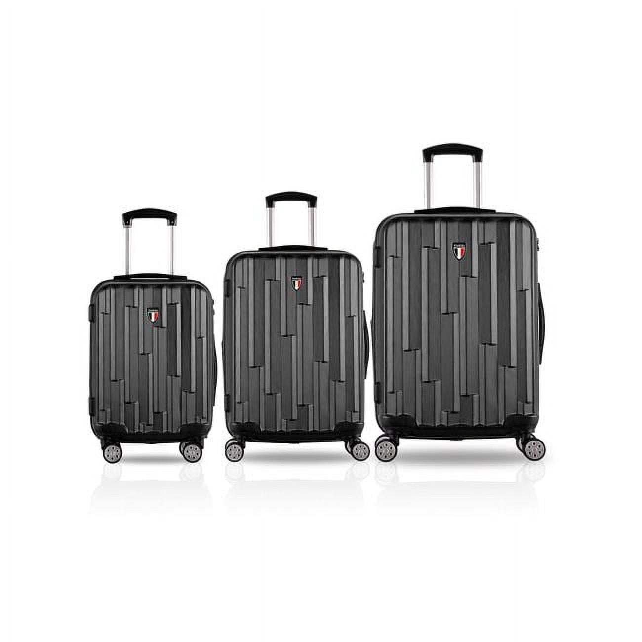 TUCCI T0272-03PC-BLK Riflettore T0272 ABS Luggage Set, Black - 3 Piece ...