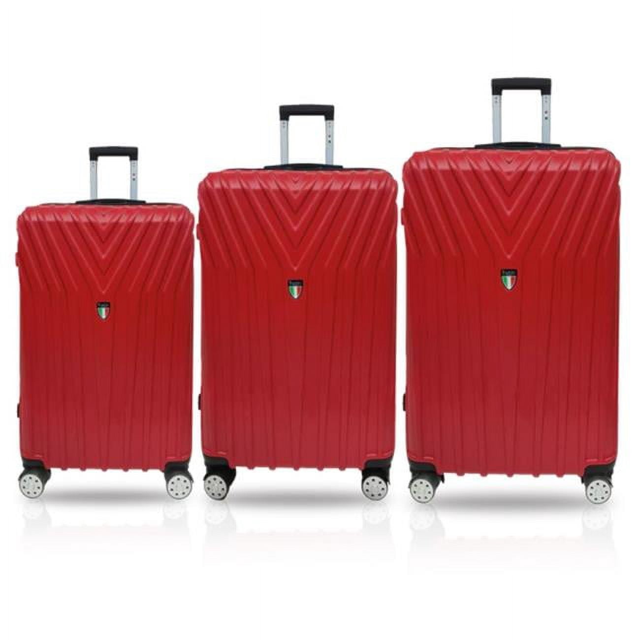 TUCCI T0323-03PC-DRED Bordo T0323 ABS Luggage Set, Dark Red - 3 Piece ...