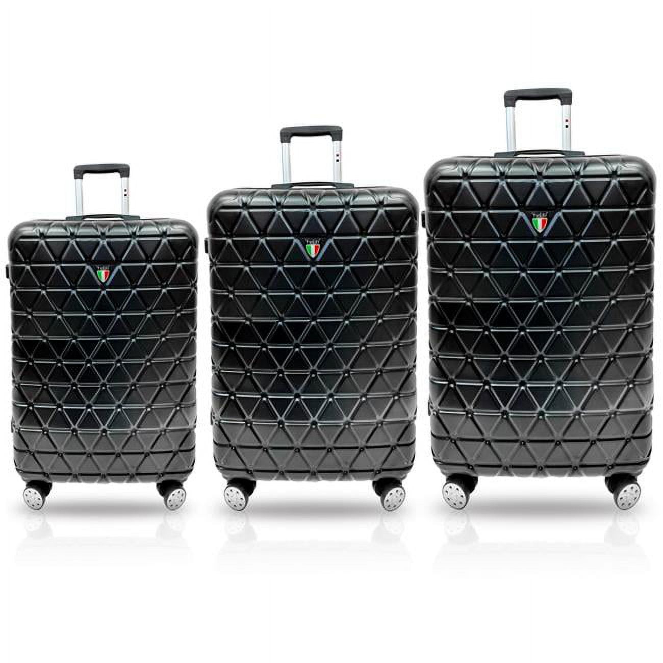 TUCCI T0325-03PC-BLK Tessere T0325 ABS Luggage Set, Black - 3 Piece ...
