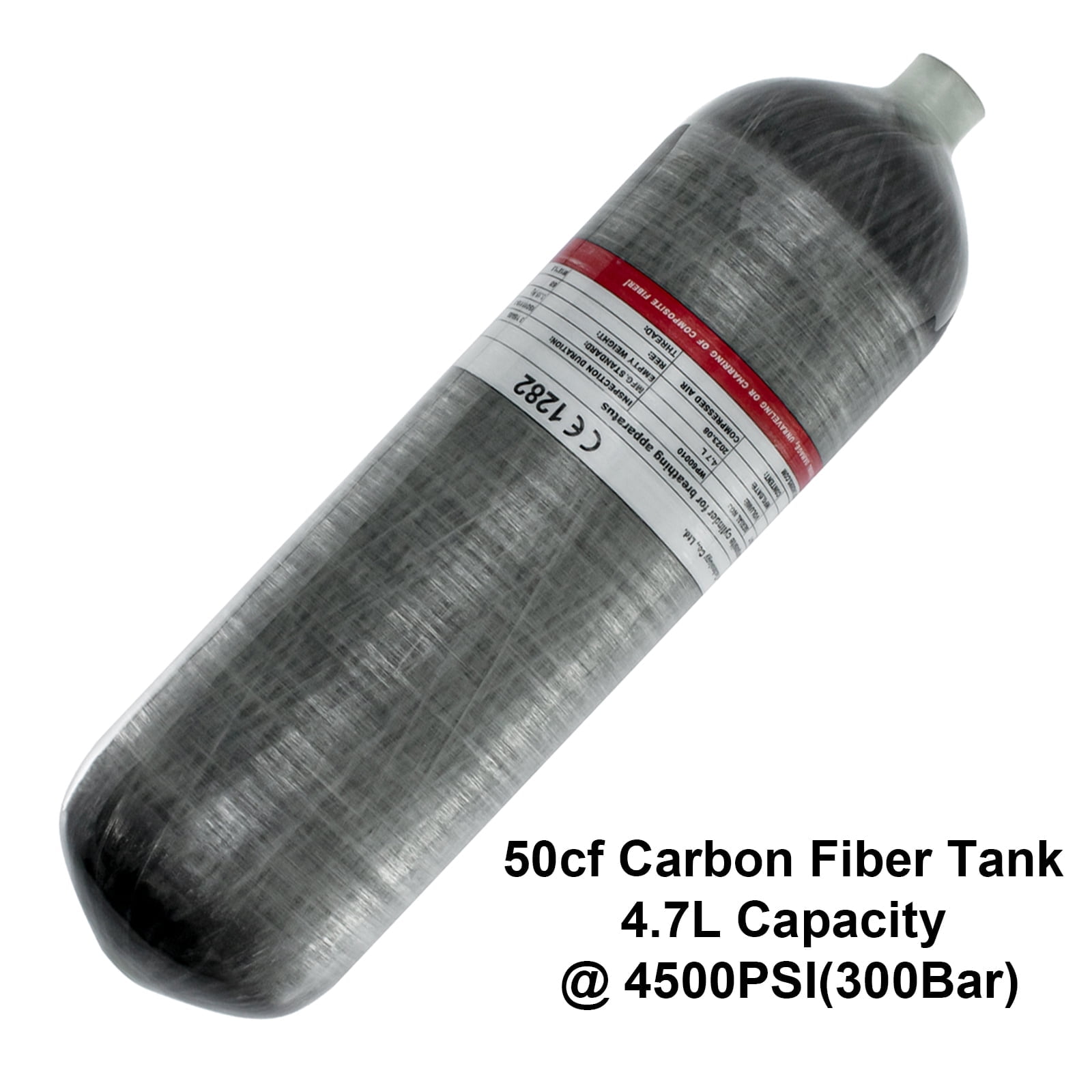 TUDIVING 4.7L Scuba Diving Tank Carbon Fiber 4500Psi/300Bar Portable ...