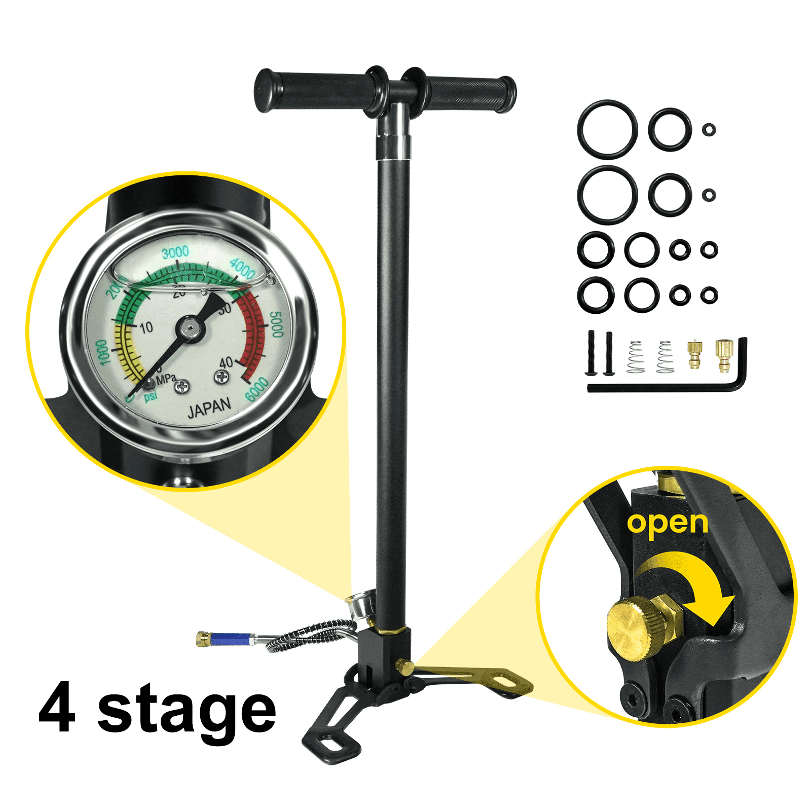 TUDIVING PCP Air Pump 4500Psi 4 Stage High Pressure Hand Pump for Air ...