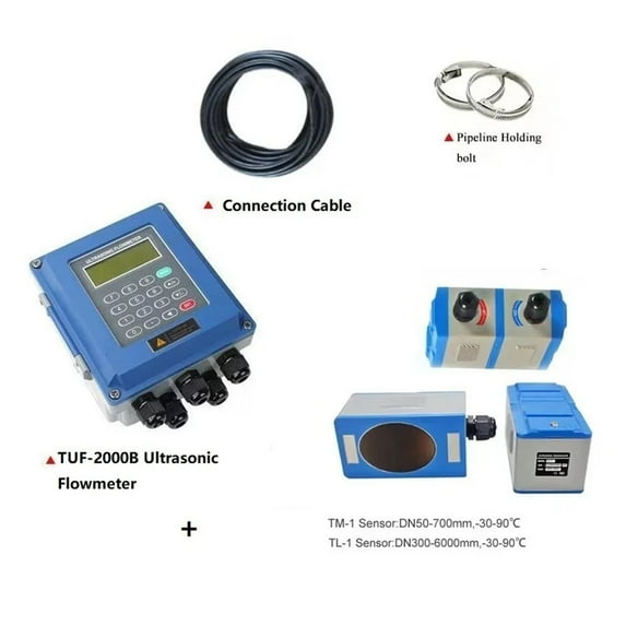 TUF-2000B TS-2 TM-1 TL-1 Wall Mounted Ultrasonic Water Flowmeter IP67 ...