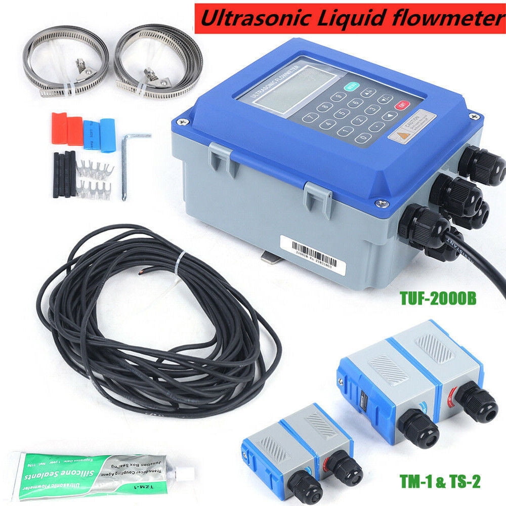 TUF-2000B Ultrasonic Liquid Flowmeter LCD Display Screen Wall-Mount ...