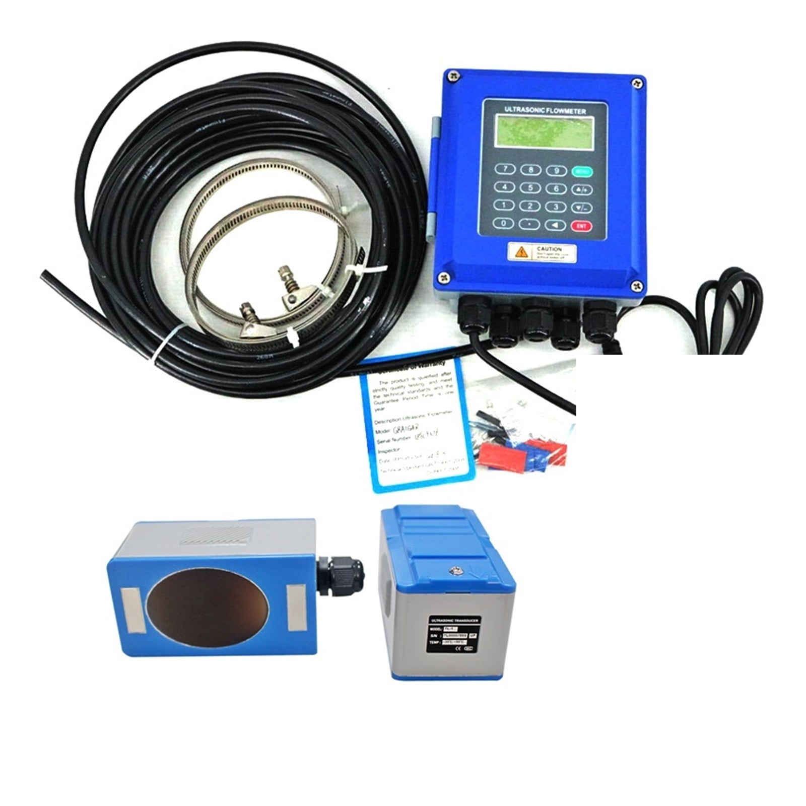 TUF-2000B Wall Mounted Water Flow Meter Transducer Optional SD Storage ...