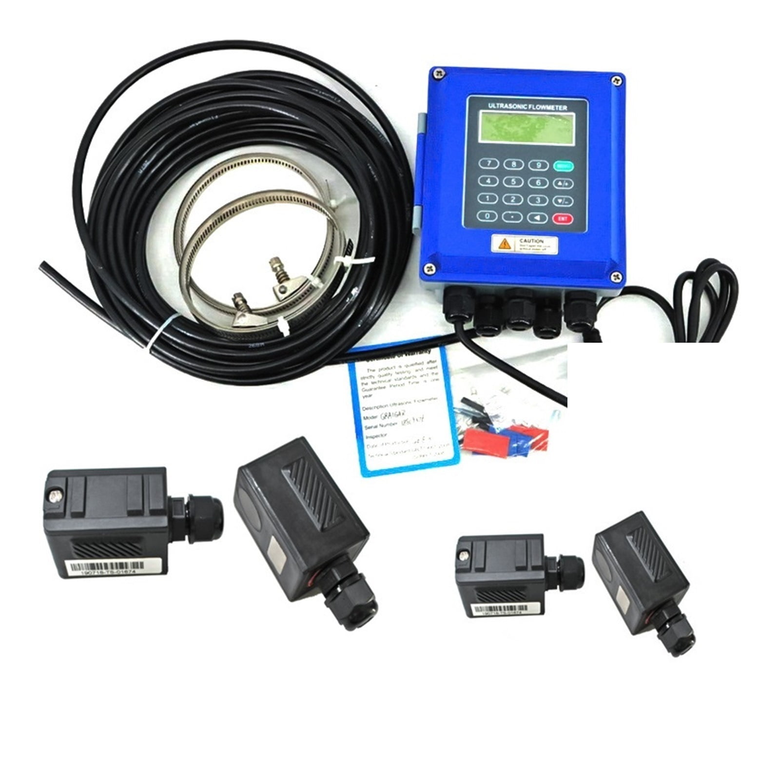 TUF-2000B Wall Mounted Water Flow Meter Transducer Optional SD Storage ...