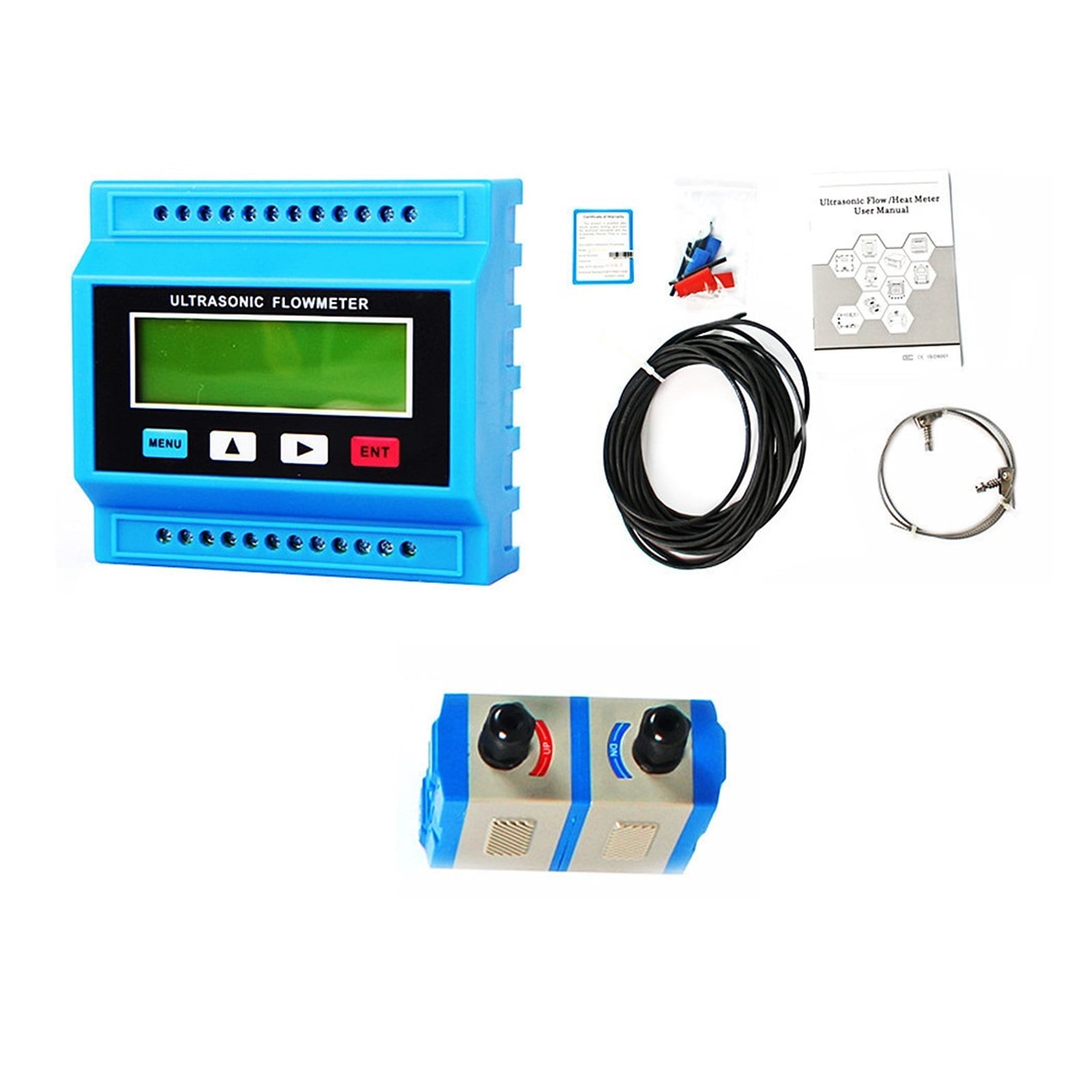 TUF-2000M Digital Ultrasonic Flowmeter Module With TM-1 Sensor DN50~700mm Indicator Counter ...