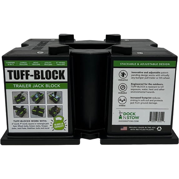 TUFF-Block Trailer Jack Blocks for RV Camper, 5th Wheel, Boat | Works w ...