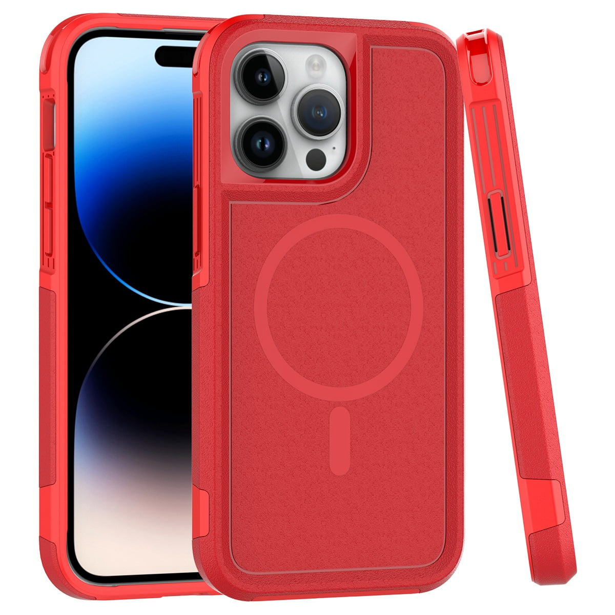 TUFF Hybrid Armor Case with MagSafe for iPhone 15 Pro - Red - Walmart.com