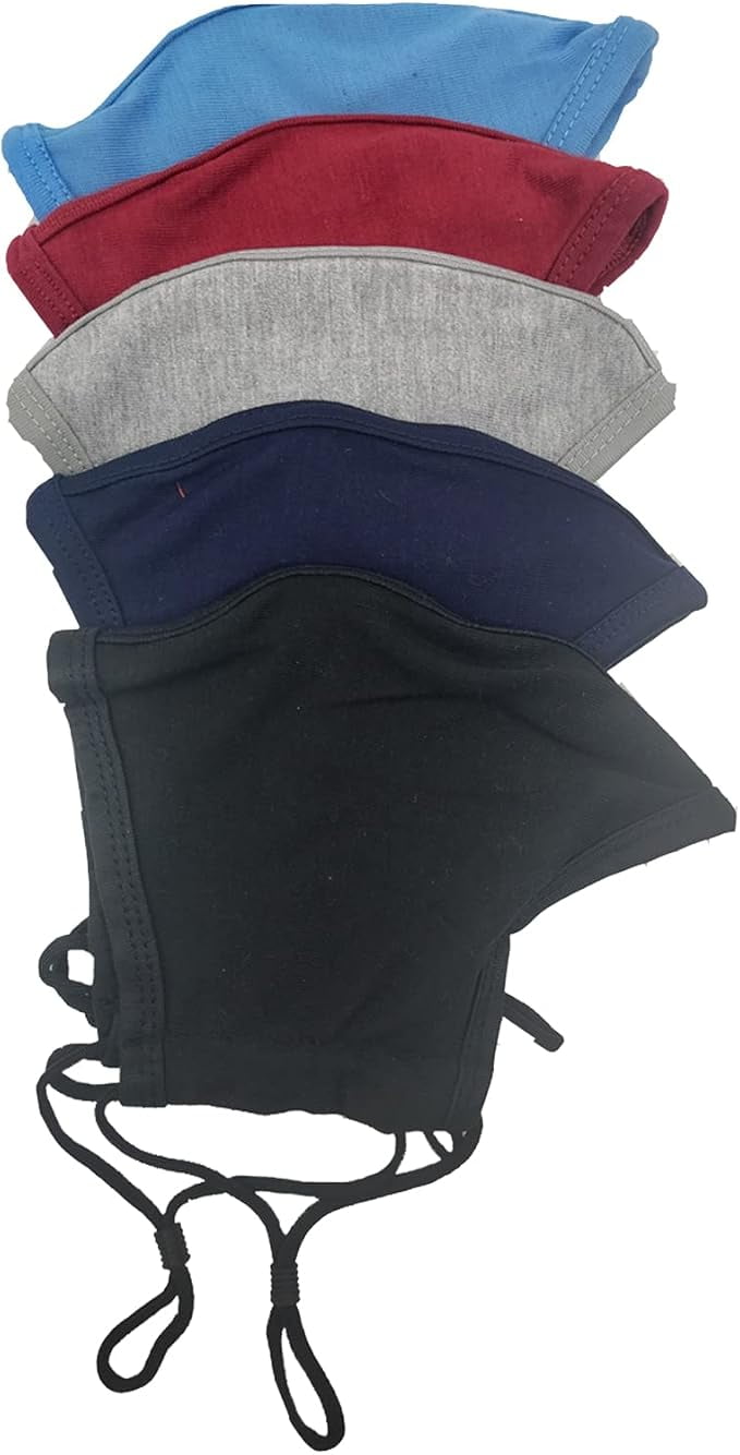 TUFF XL Face Mask for Adults 5 Pack (Black, Gray, Navy, Blue, Maroon) C ...