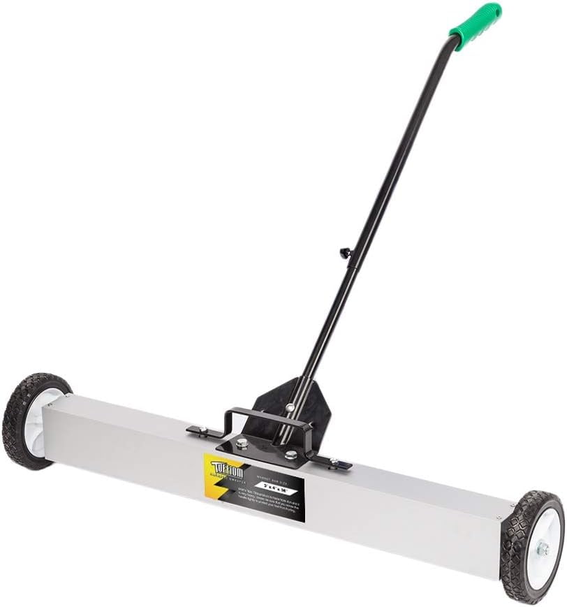 TUFFIOM 18'' Rolling Magnetic Pick-Up Sweeper |45-LBS Capacity, with ...