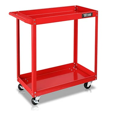 TOOLF 3-Tier Rolling Cart with Roller Wheels, DIY Dual Pegboards ...