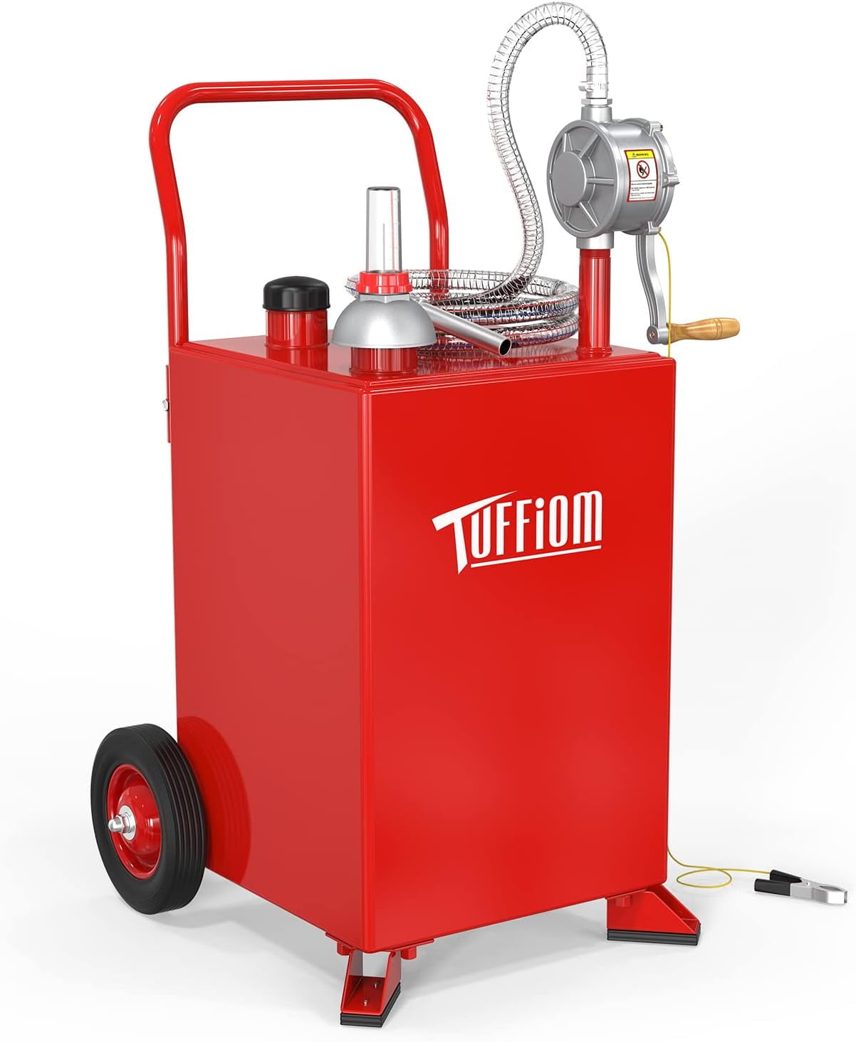 TUFFIOM 20 Gallon Portable Fuel Caddy on Wheels, 8.9ft Hose Gas ...