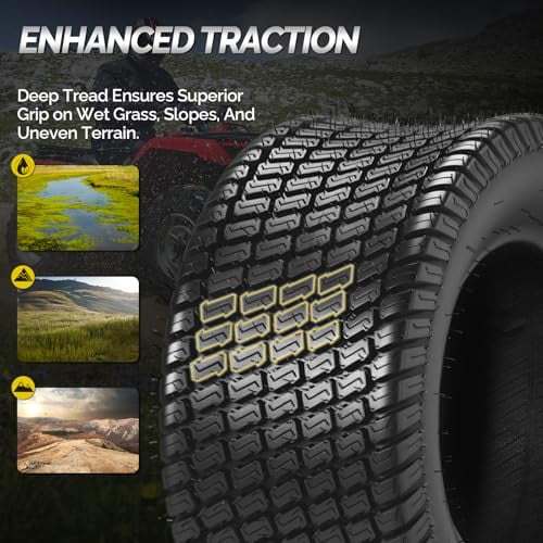 TUFFIOM 23x10.50-12 Lawn Mower Tires Set of 2, 6PR Turf Tire Lawn ...