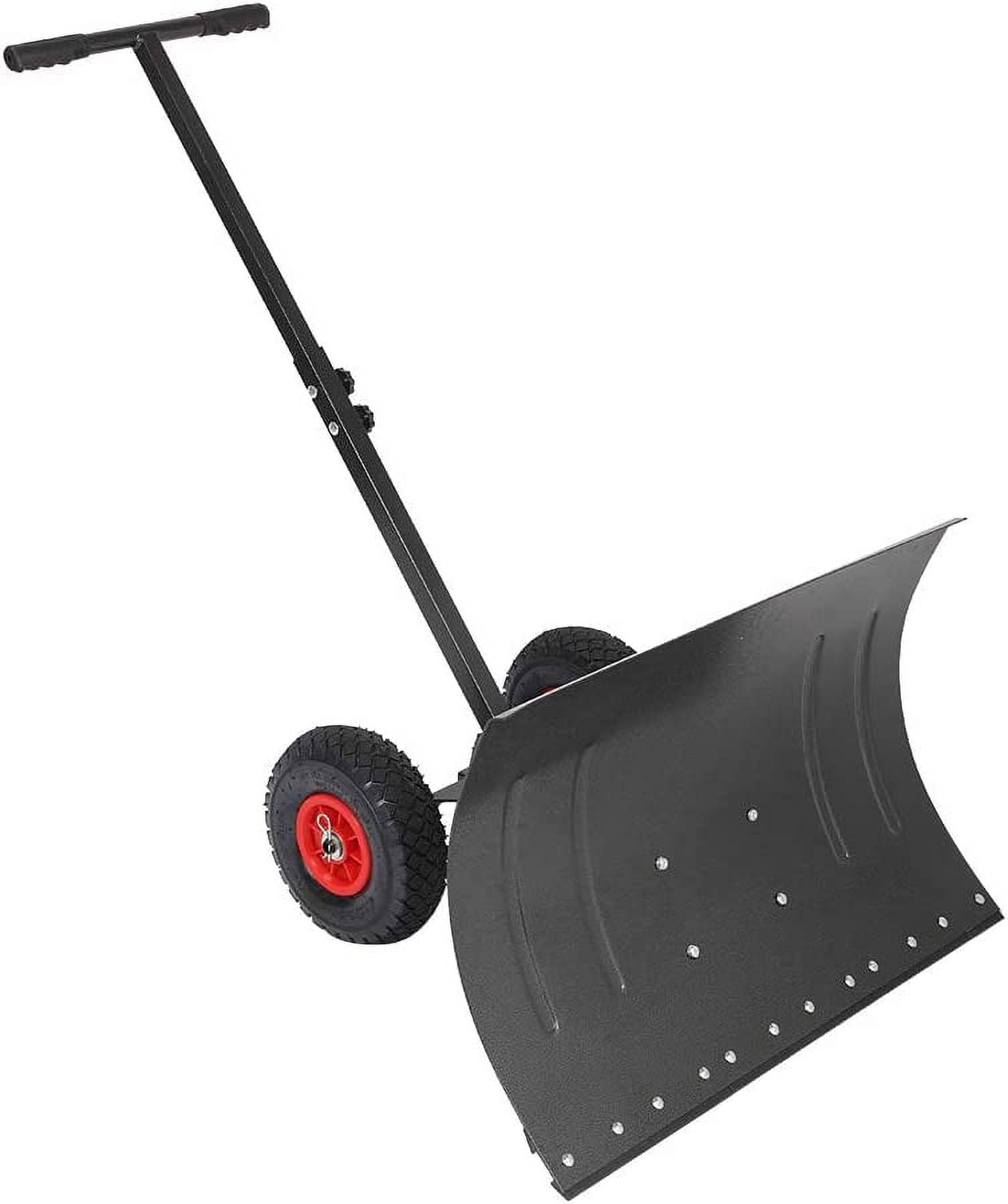 "TUFFIOM Ergonomic Snow Pusher Shovel with Wheels, 29"" Wide Blade ...