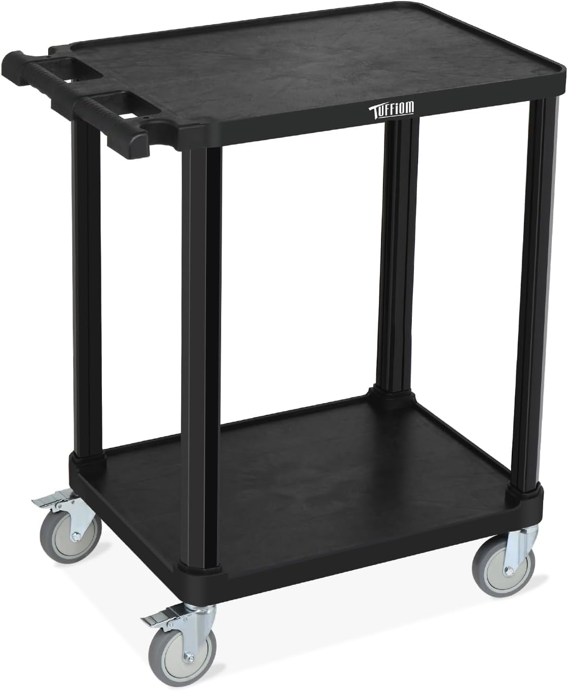 TUFFIOM 3-Tier Plastic Service Utility Cart, Rolling Flat Cart with ...