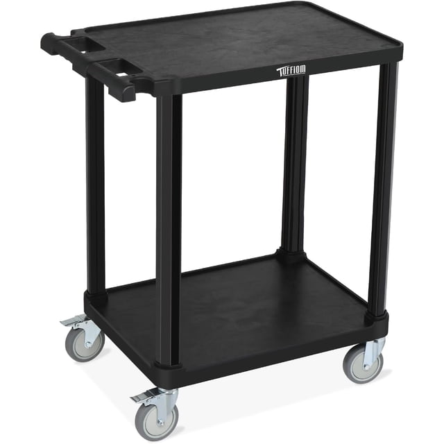 TUFFIOM 3-Tier Plastic Service Utility Cart, Rolling Flat Cart with ...