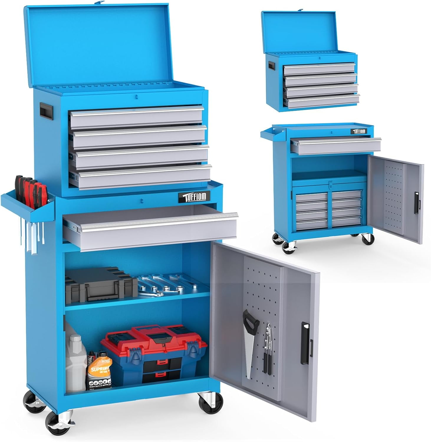 TUFFIOM 5-Drawer Rolling Tool Chest, Tool Storage Cabinet w/Drawers ...