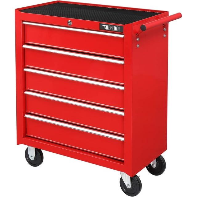 TUFFIOM Heavy Duty 5-Drawer Mobile Tool Chest, Lockable Storage ...