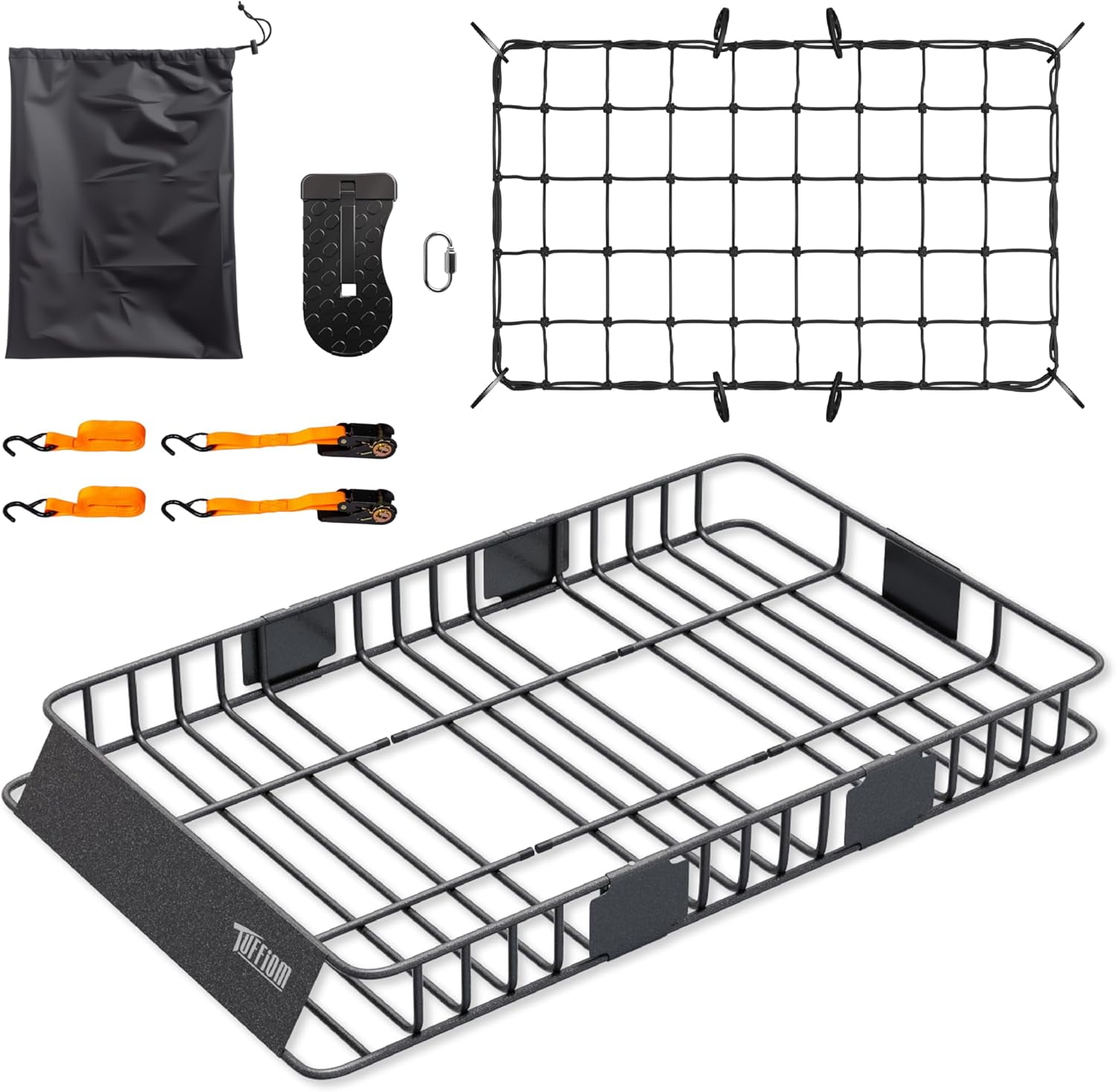 TUFFIOM 64"x 39"x 6" Universal Rooftop Cargo Carrier Basket, Extendable ...