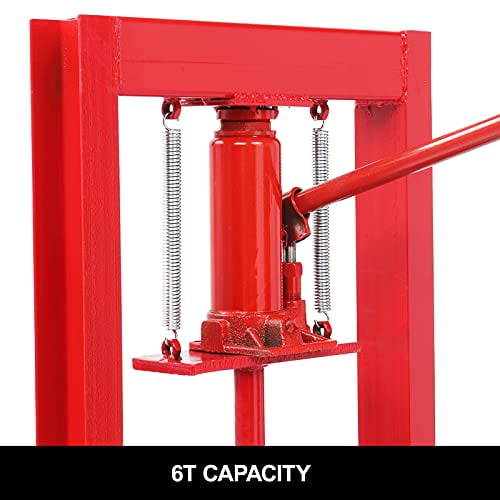 TUFFIOM 6Ton Hydraulic Shop Press with Press Plates, H-Frame Adjustable ...