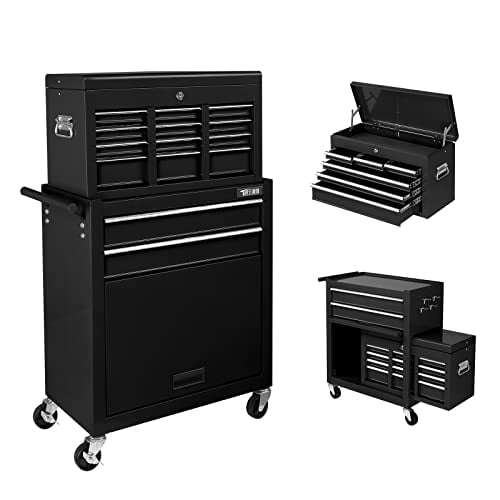 TUFFIOM 8-Drawer Rolling Tool Chest, Tool Storage Cabinet w/Lockable ...