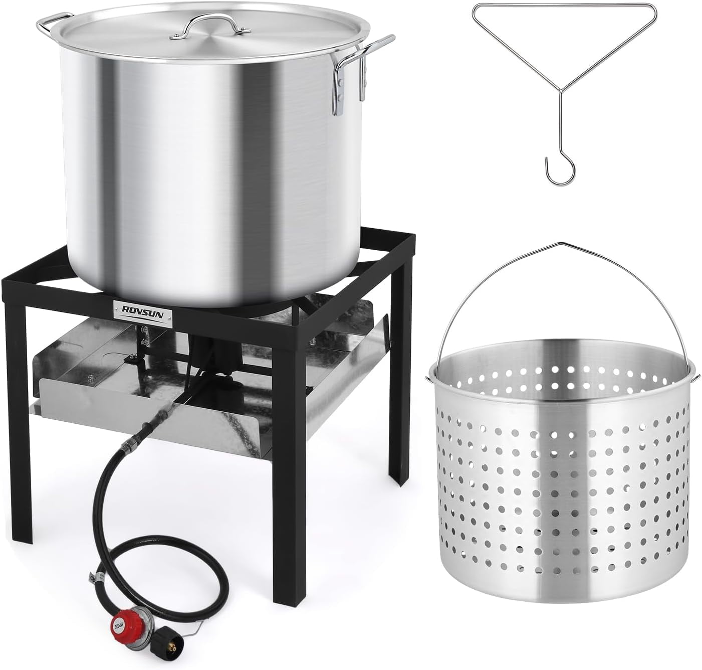 TUFFIOM 80QT Turkey Fryer with 150,000BTU Propane Stove, Aluminum ...