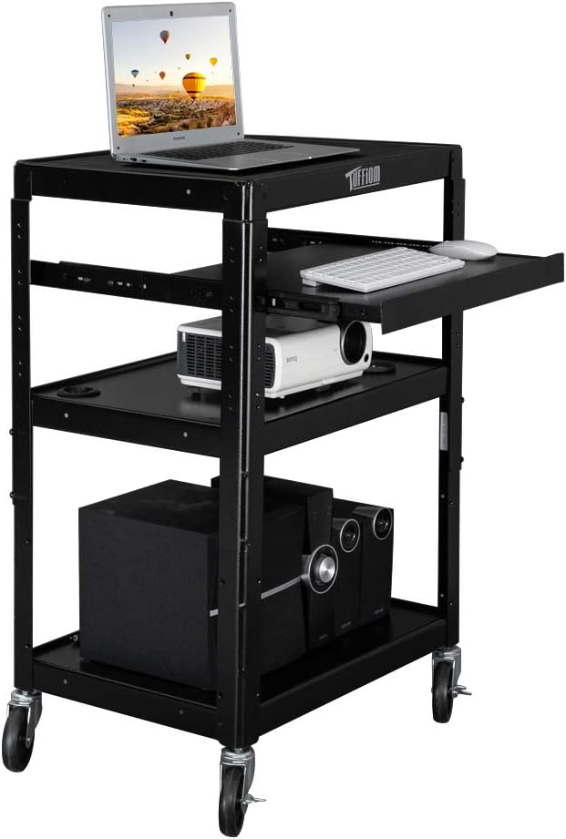 TUFFIOM AV Presentation Cart for Video Projector Laptop Computer ...