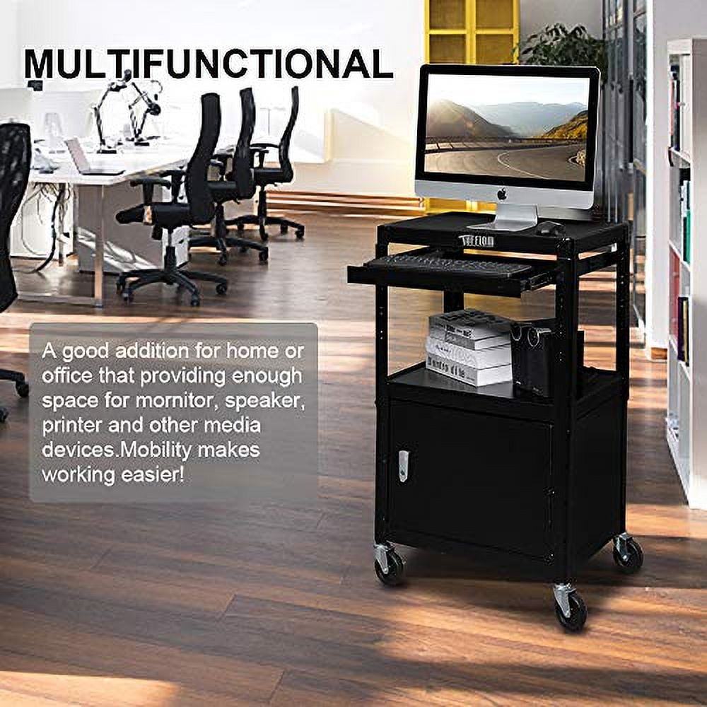 TUFFIOM AV Presentation Cart for Video Projector, Laptop Computer ...